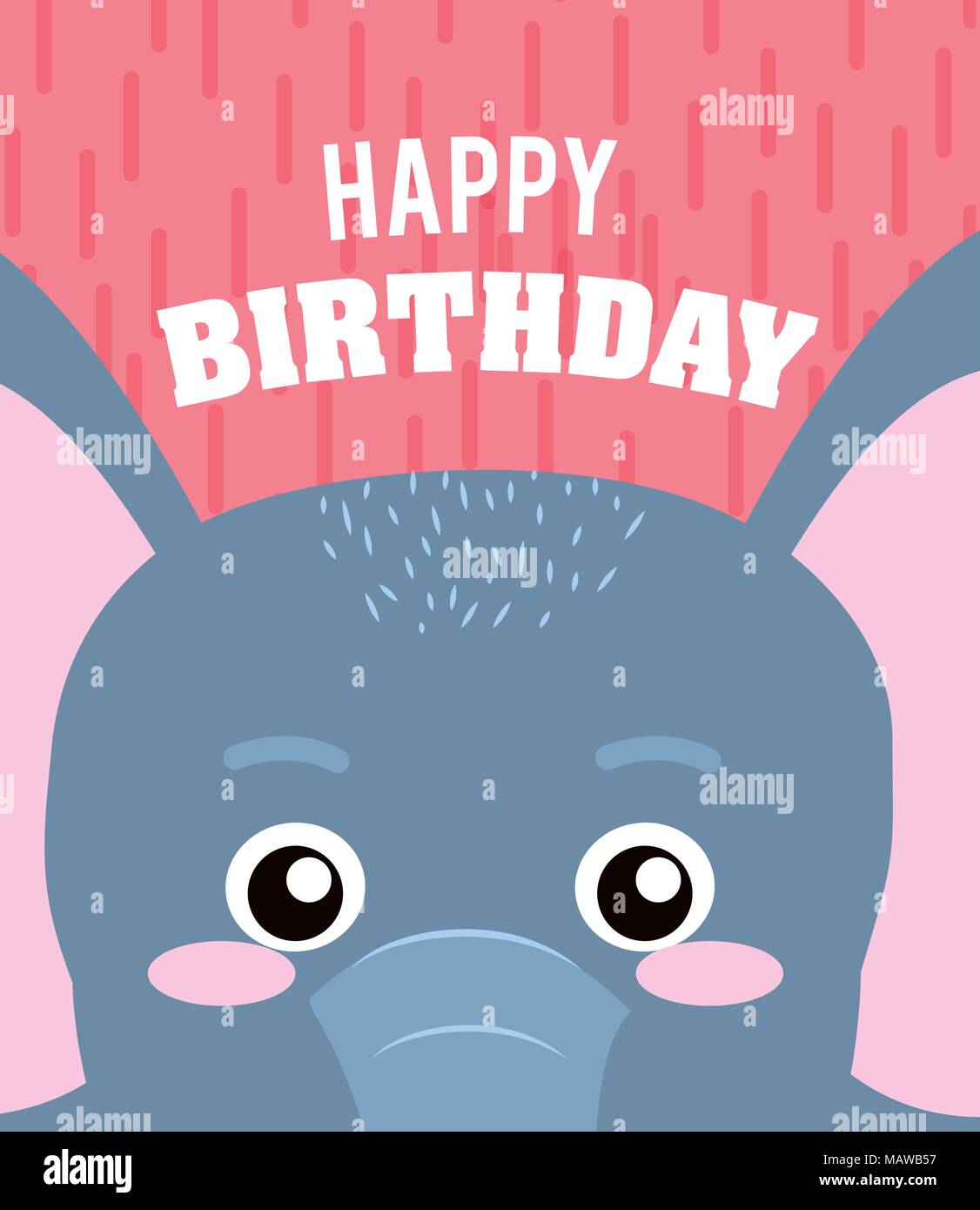 Elephant Happy birthday card Stock Vector Image & Art - Alamy