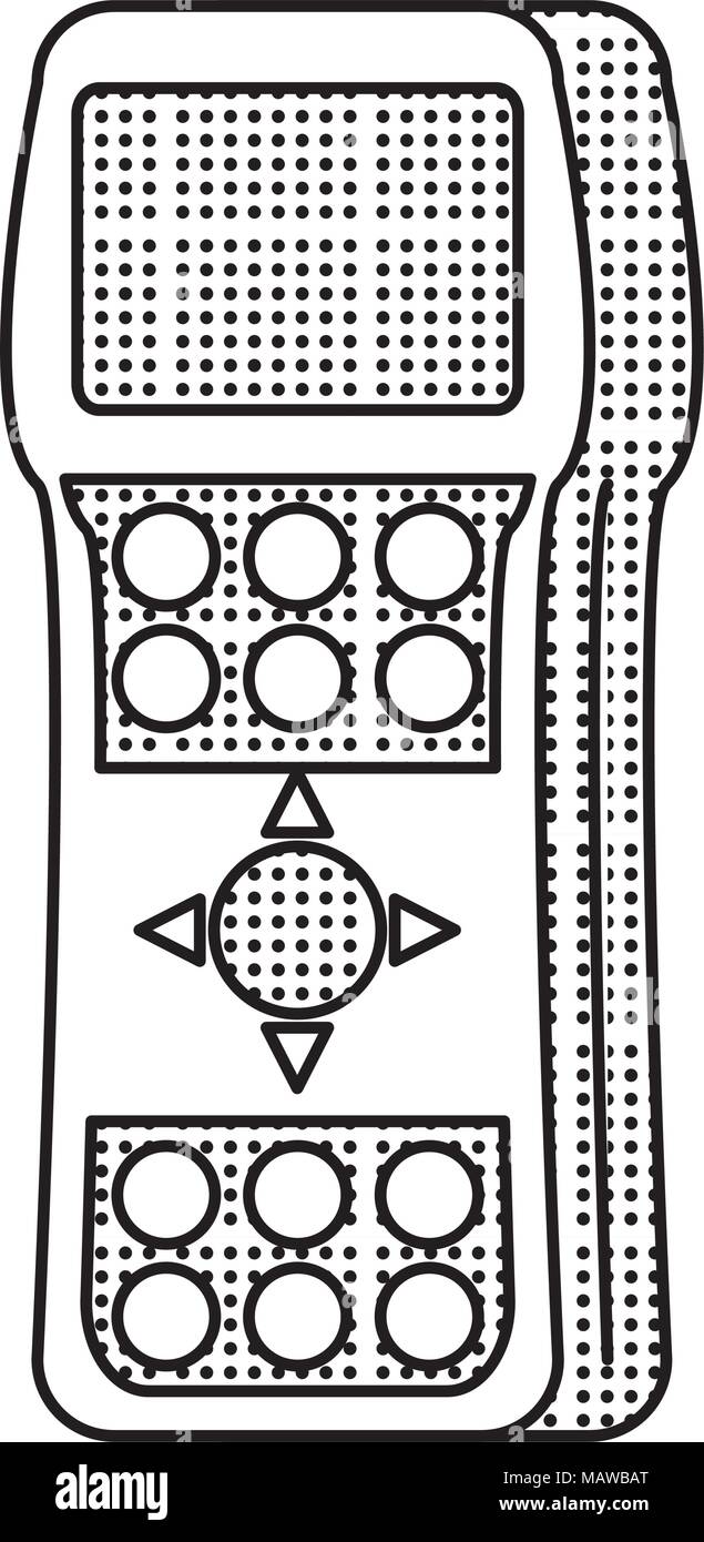 sketch of Tv remote control icon over white background, vector ...