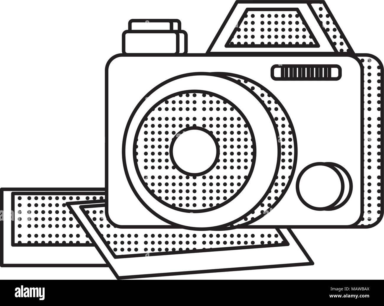 sketch of photographic camera over white background, vector ...