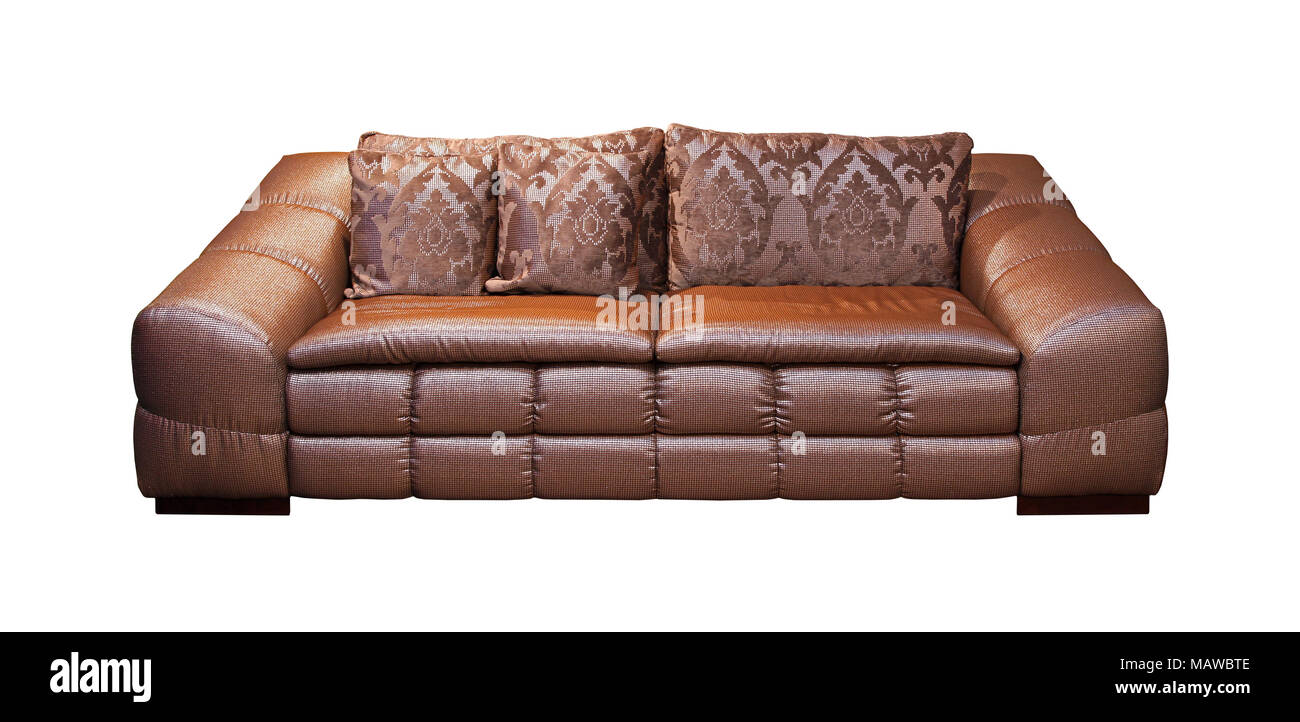 Modern bronze couch isolated with clipping path included Stock Photo ...