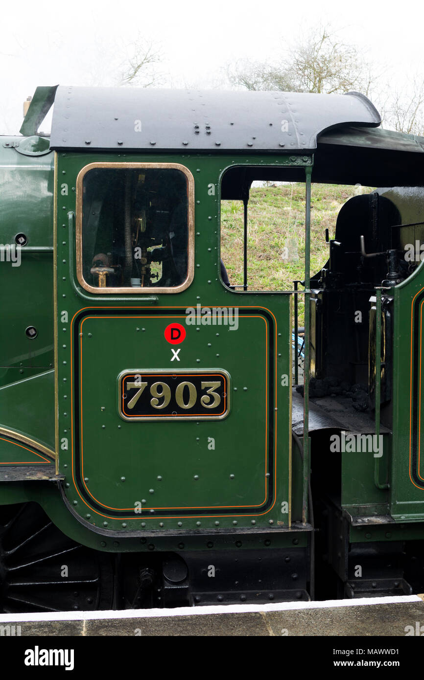 GWR Hall Class "Foremarke Hall" steam locomotive, Gloucestershire and ...