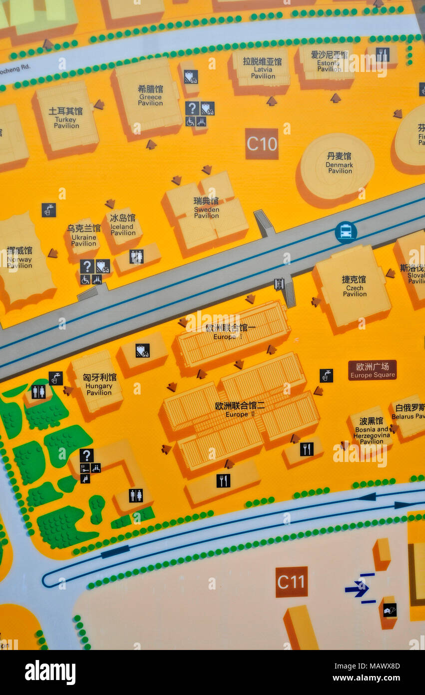 Map at the 2010 Shanghai World Expo, China Stock Photo - Alamy