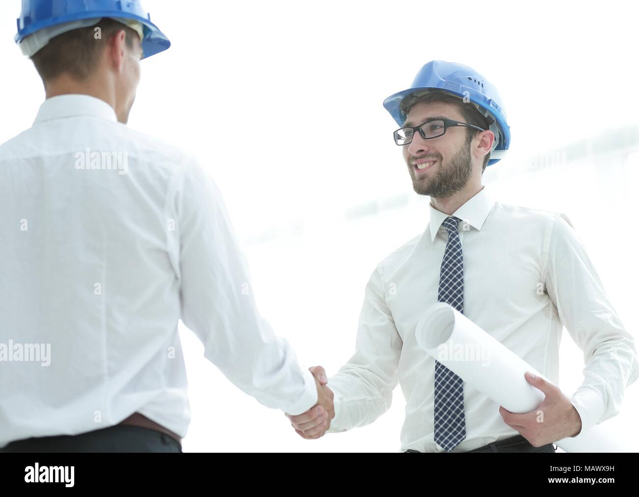 handshake architect and civil engineer Stock Photo - Alamy