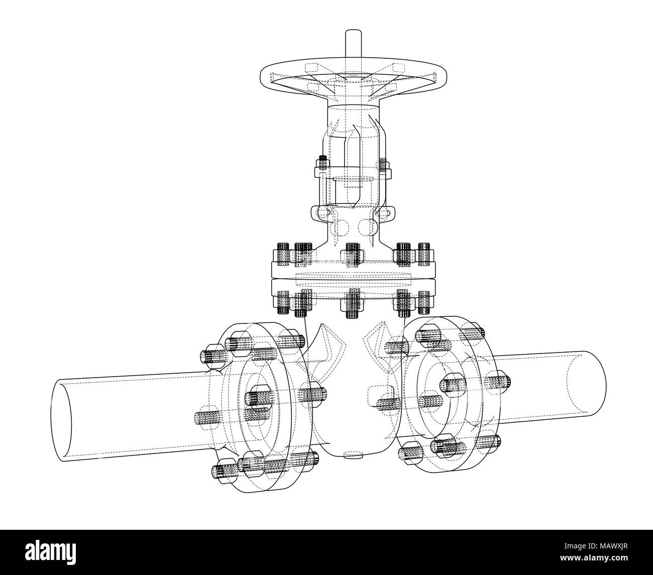 Industrial valve. 3d illustration Stock Photo - Alamy