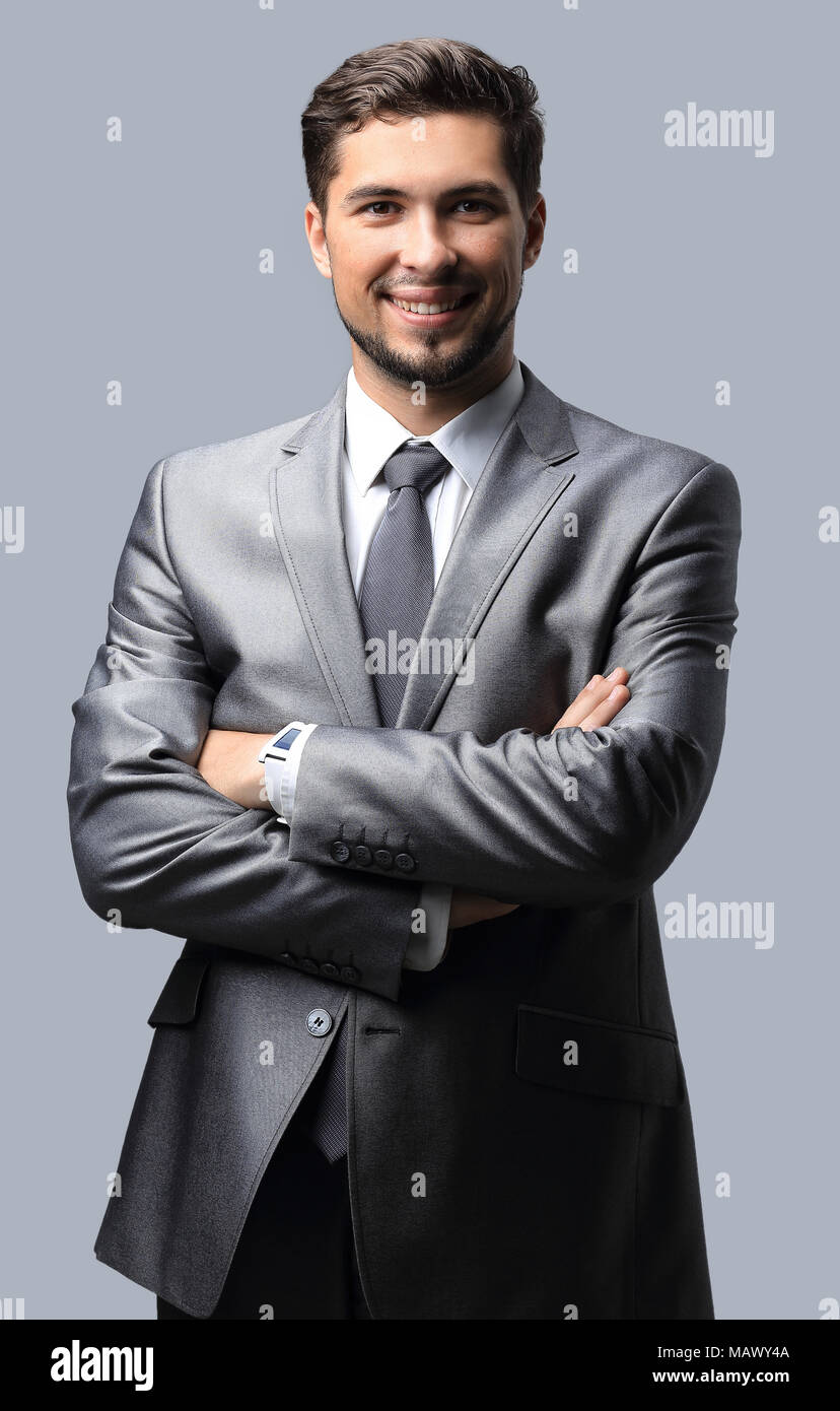 portrait in full growth. a successful business man Stock Photo - Alamy