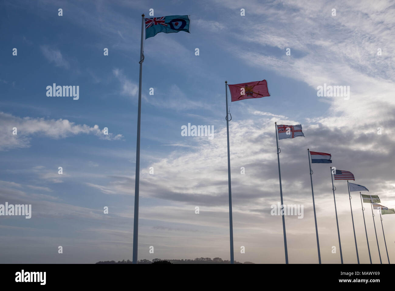 Flags on Plymouth Hoe, Plymouth, Devon, UK Stock Photo - Alamy