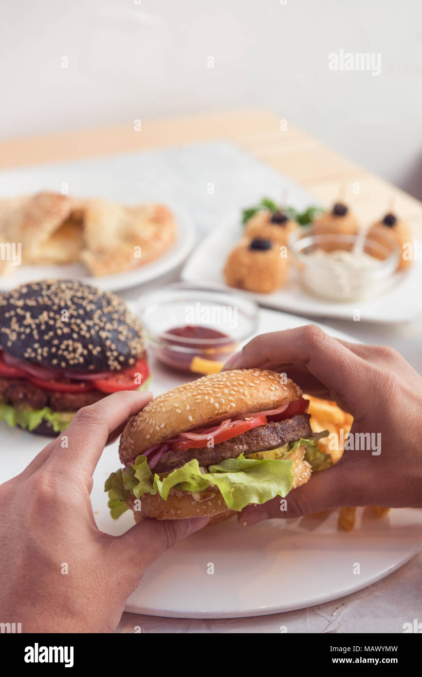 Fastfood unhealthy meal Stock Photo - Alamy