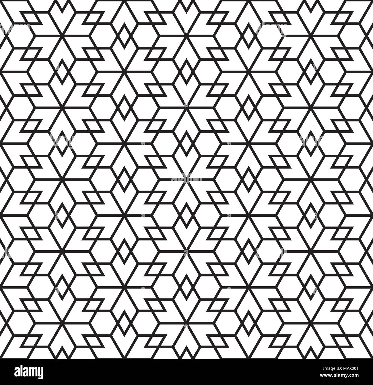 Seamless pattern in black and white in average thickness lines Stock ...