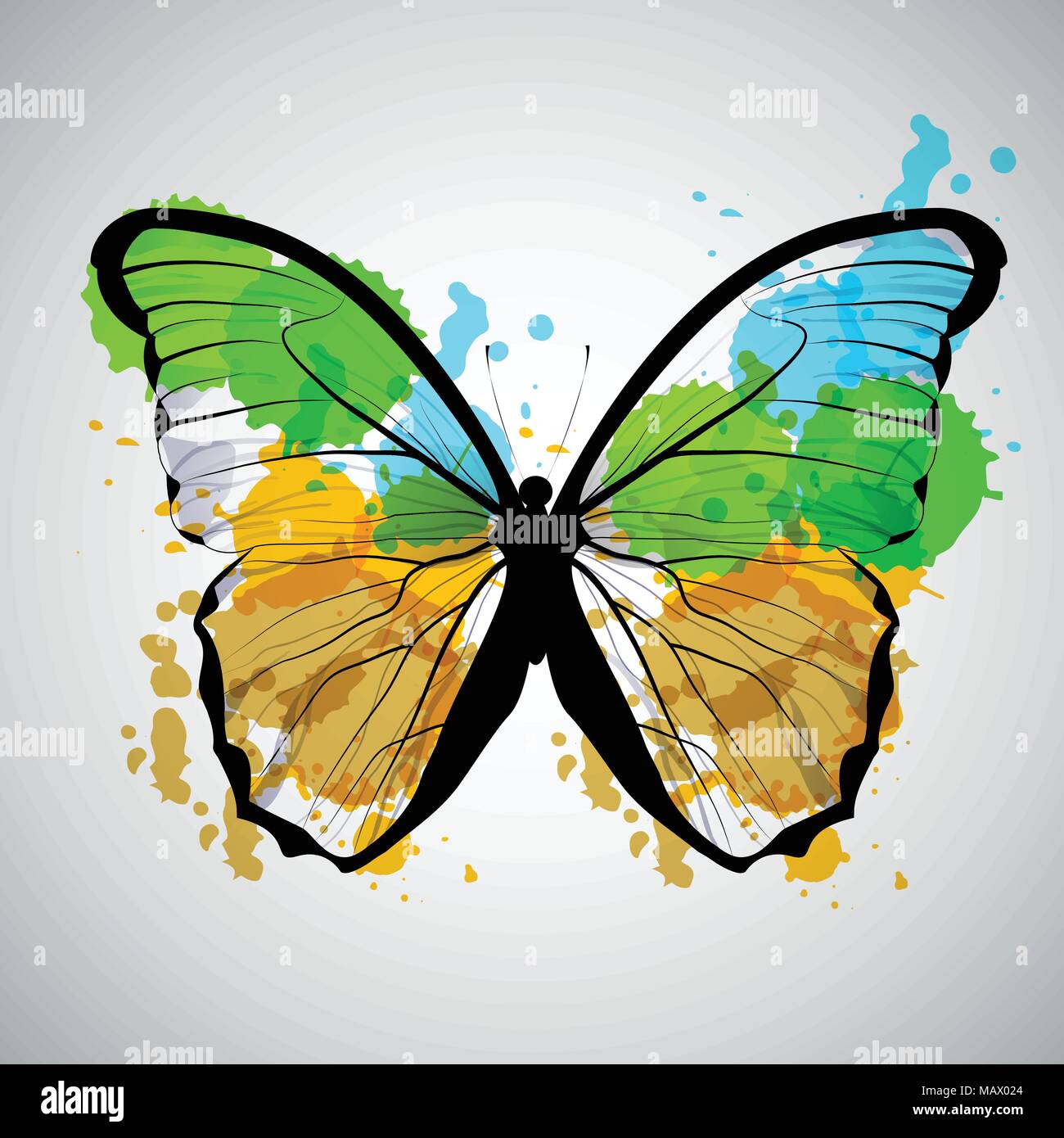 art sketched colorful butterfly symbol in vector Stock Vector Image ...