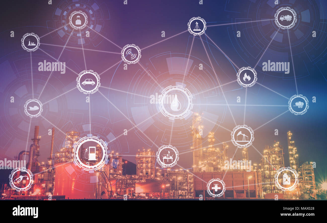 4.0 advanced industrial concept The industry has cyber icons and ...