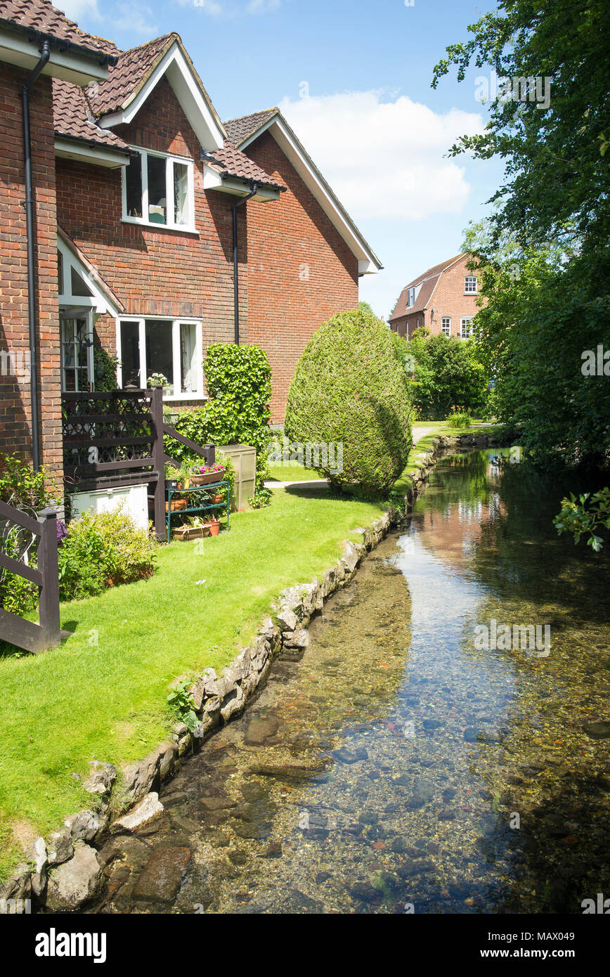 A millstream running into the River Kennet in Marlborough Wiltshire ...
