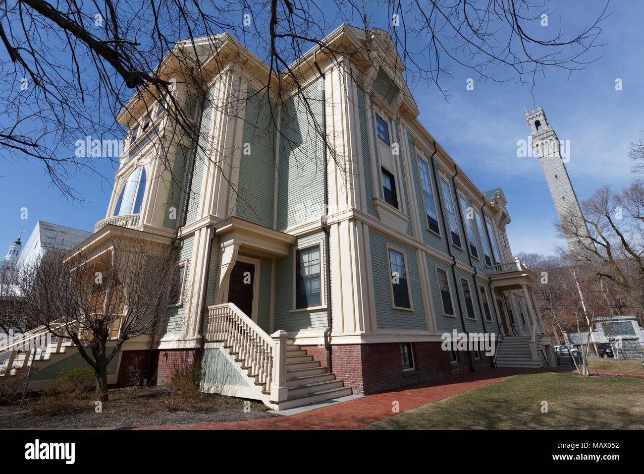 Town Hall exterior, winter off season, Provincetown, Cape Cod ...