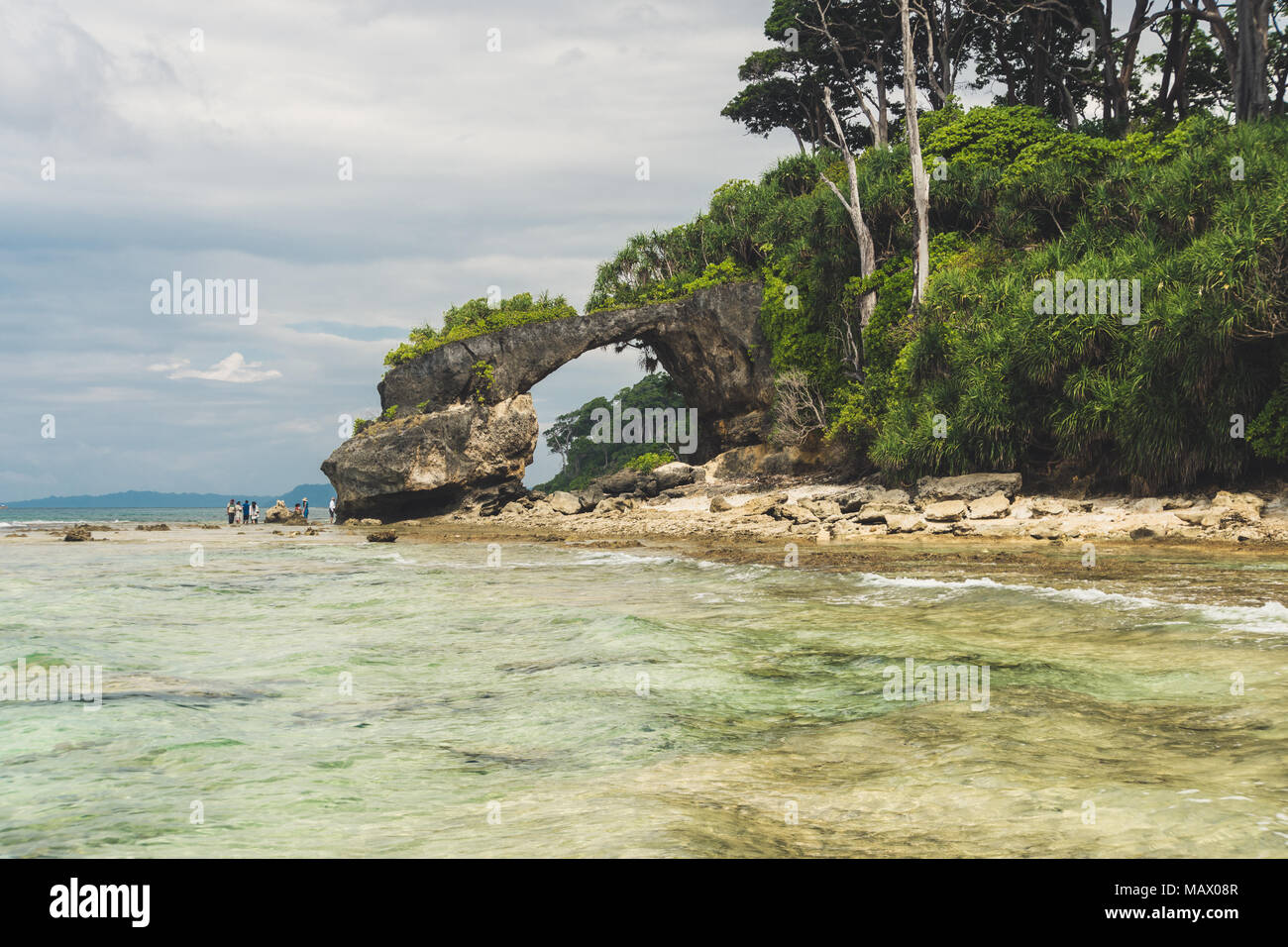 Neil island at Andaman and Nicobar archipelago, natural stone bridge on ...