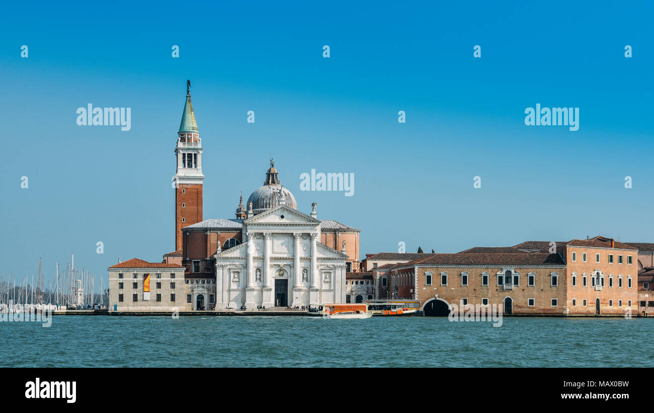 Saint George Church and its bell tower overlooking the historic centre ...