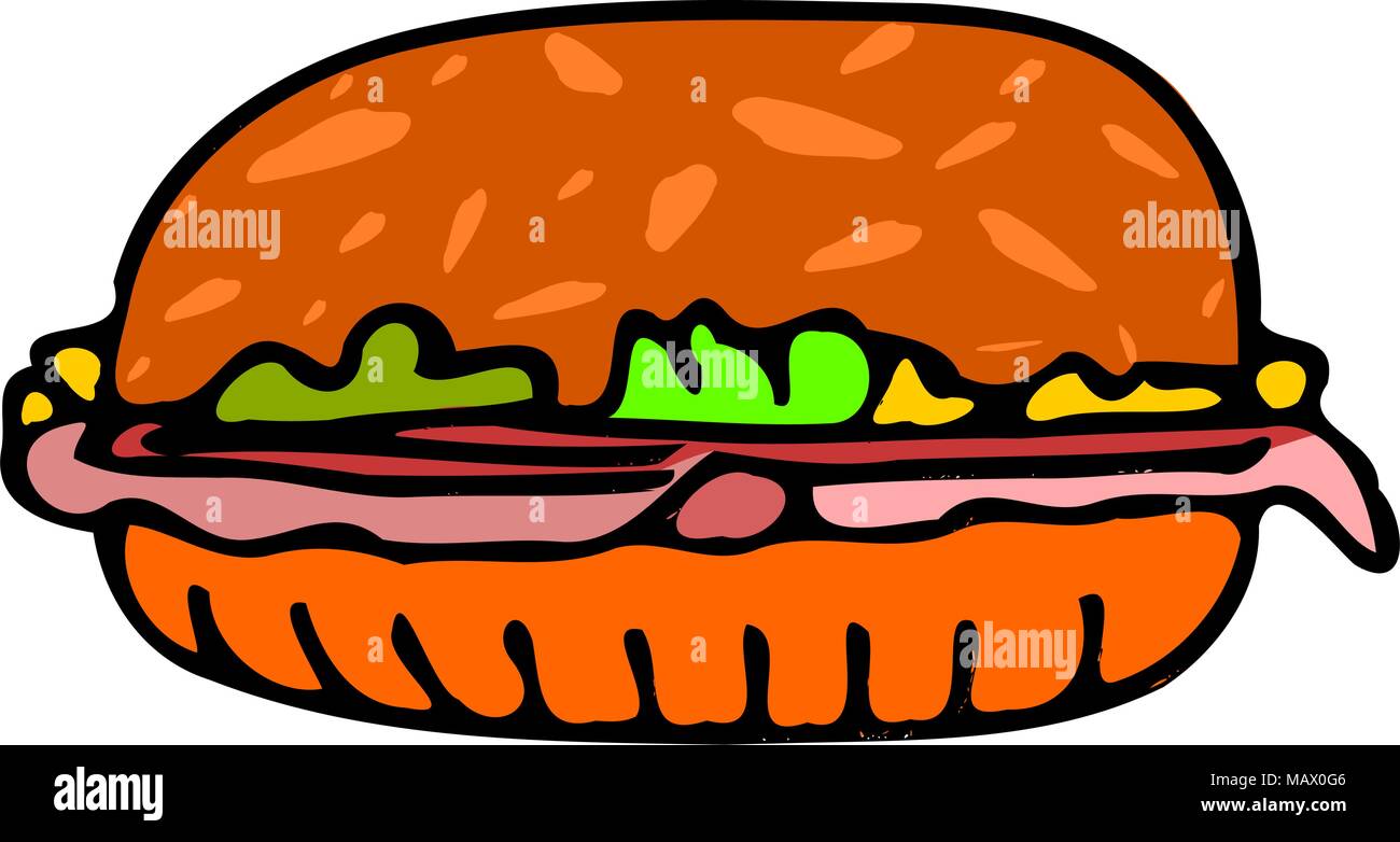 Burger cheese salad fries Stock Vector Images - Alamy