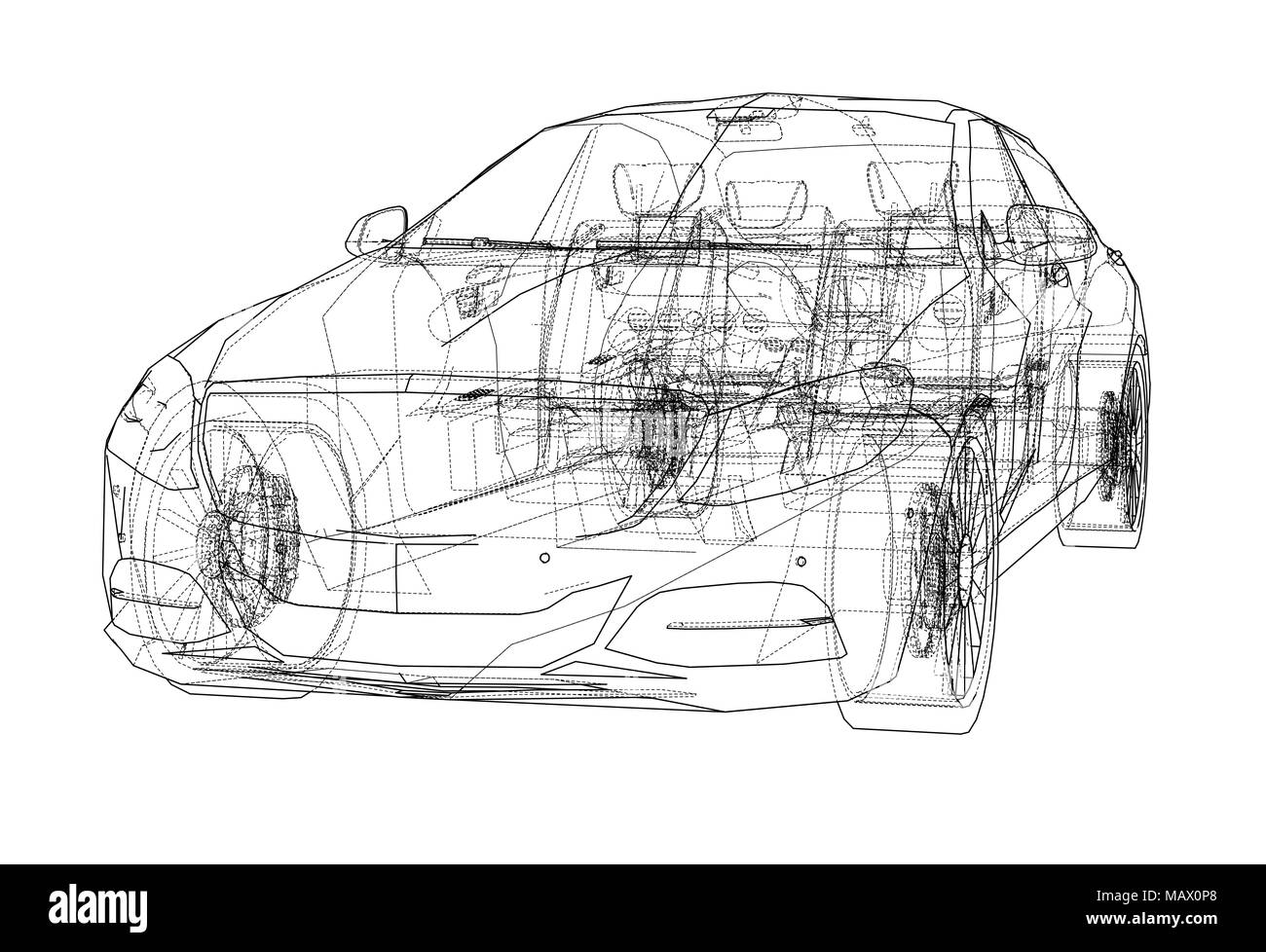 Concept car. 3d illustration Stock Photo - Alamy