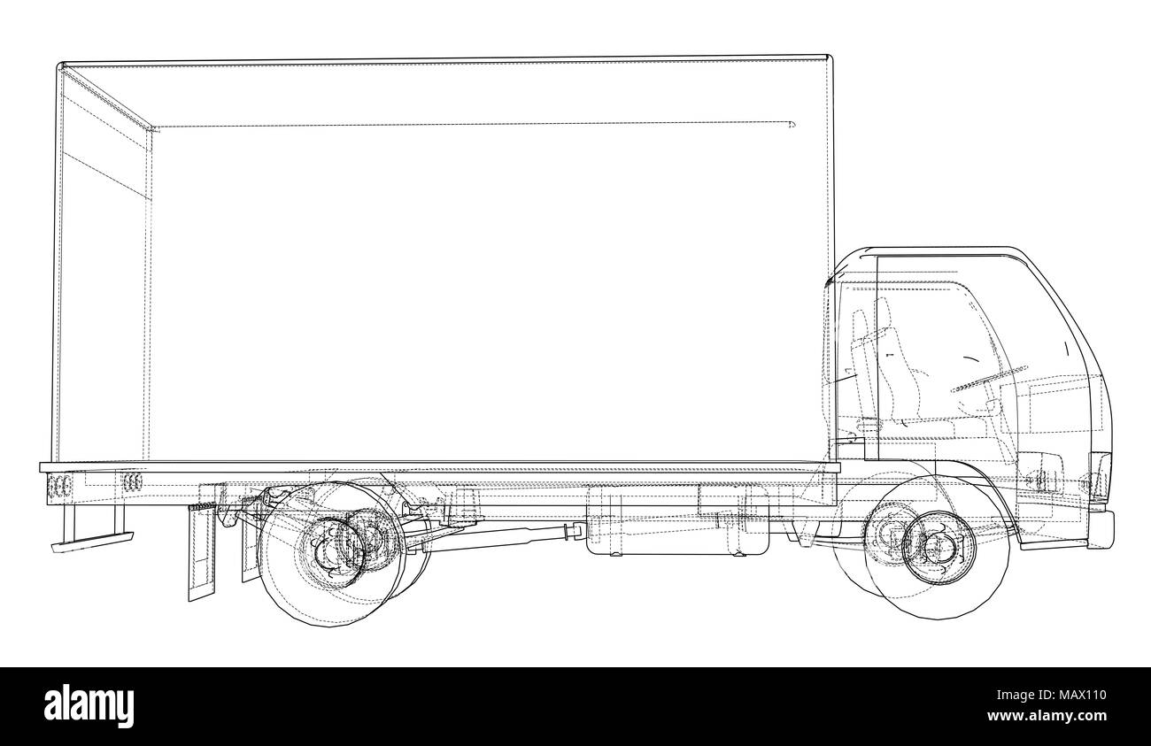 Concept mini truck sketch Stock Photo - Alamy