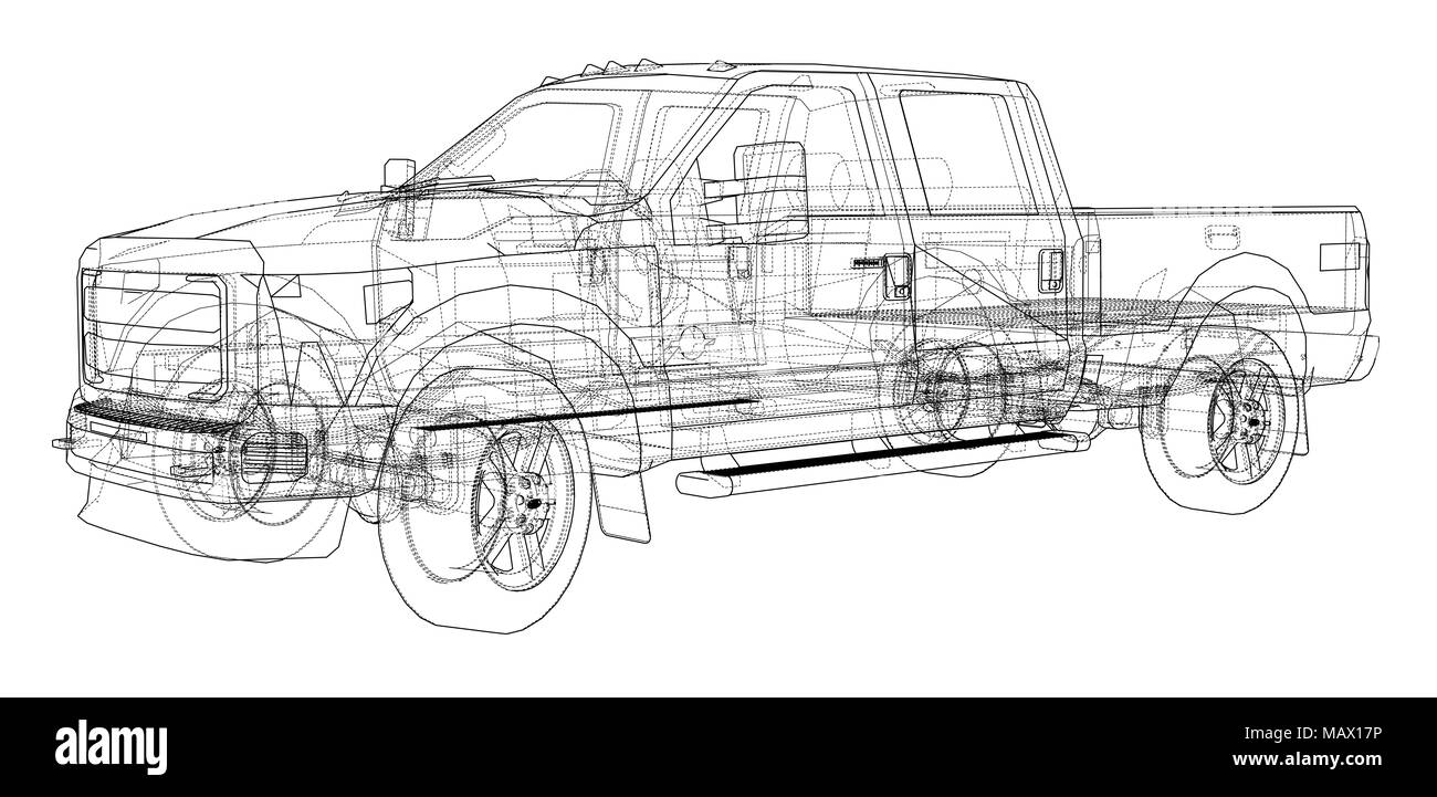 Car SUV drawing outline Stock Photo - Alamy