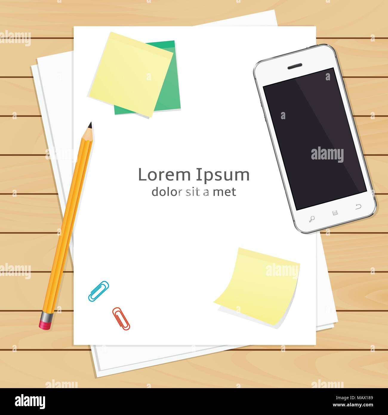 Top view workplace copy Stock Vector Images - Alamy