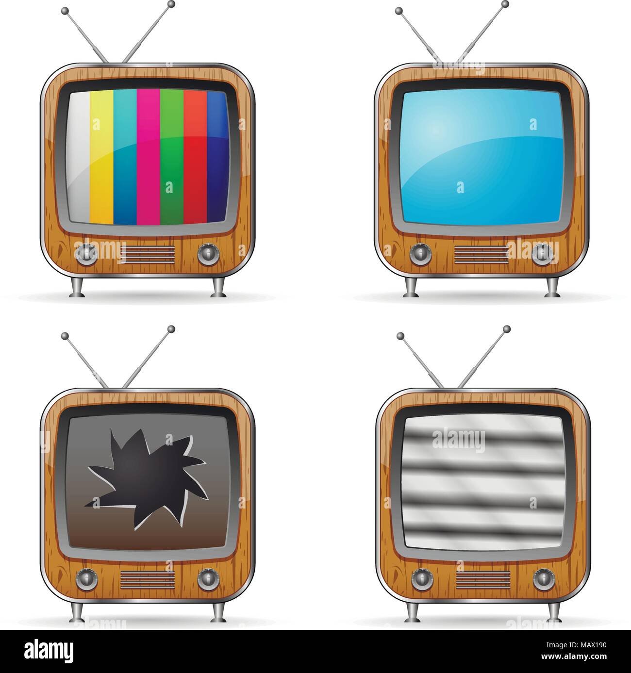 Vector retro TV icons with various screens Stock Vector Image & Art - Alamy