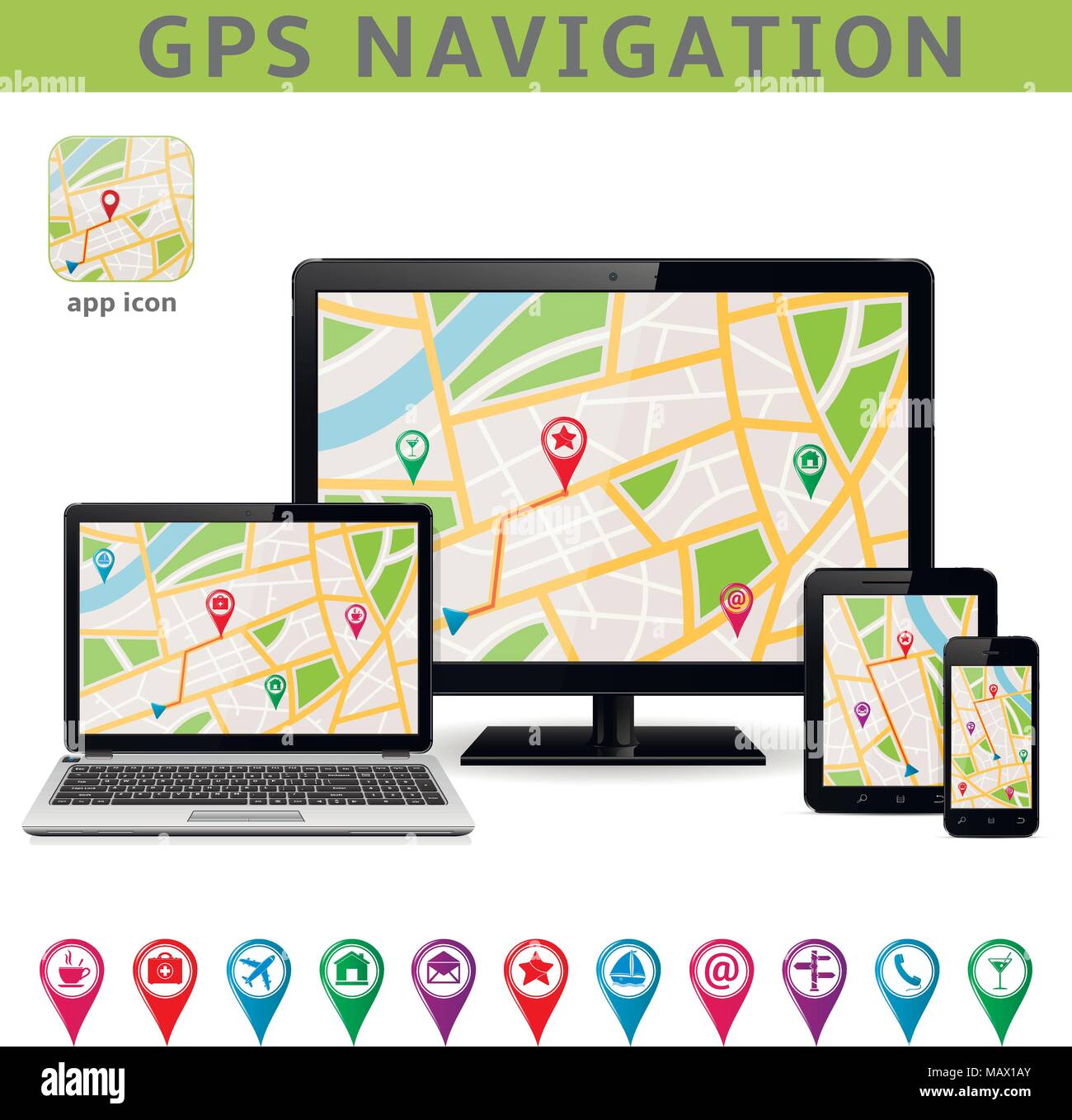 Gps Vector Vectors High Resolution Stock Photography and Images - Alamy