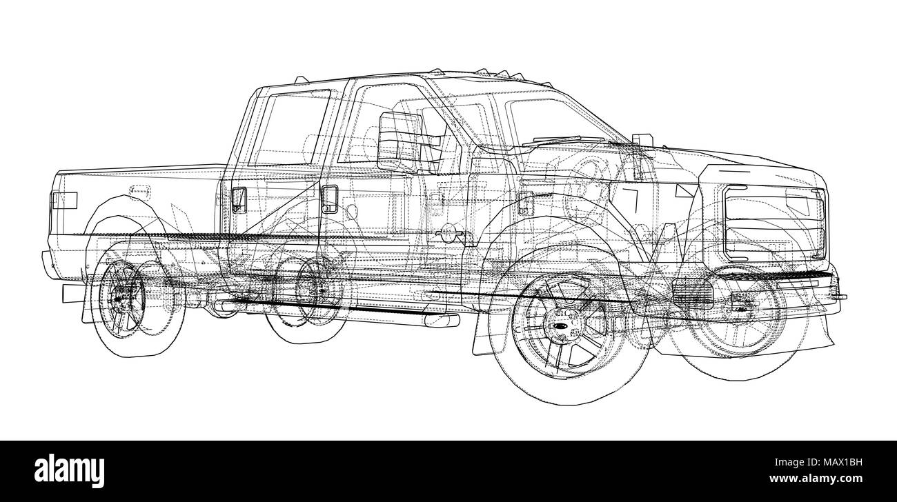 Car SUV drawing outline Stock Photo - Alamy