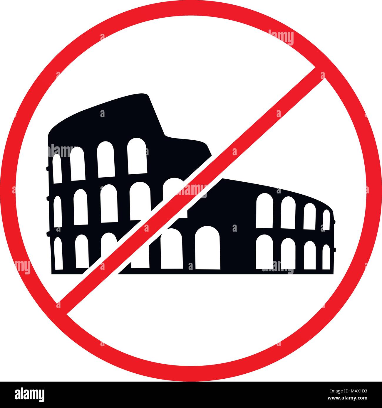 Not to visit Colosseum sign isolated on white background Stock Vector ...