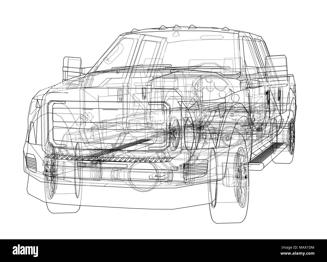 Car SUV drawing outline Stock Photo - Alamy