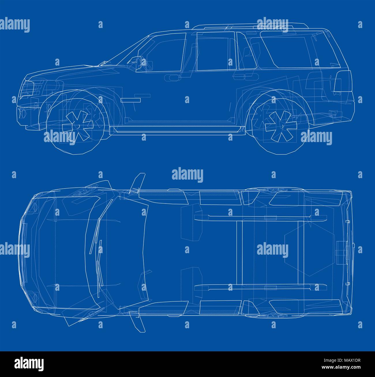 Car SUV drawing outline Stock Photo - Alamy