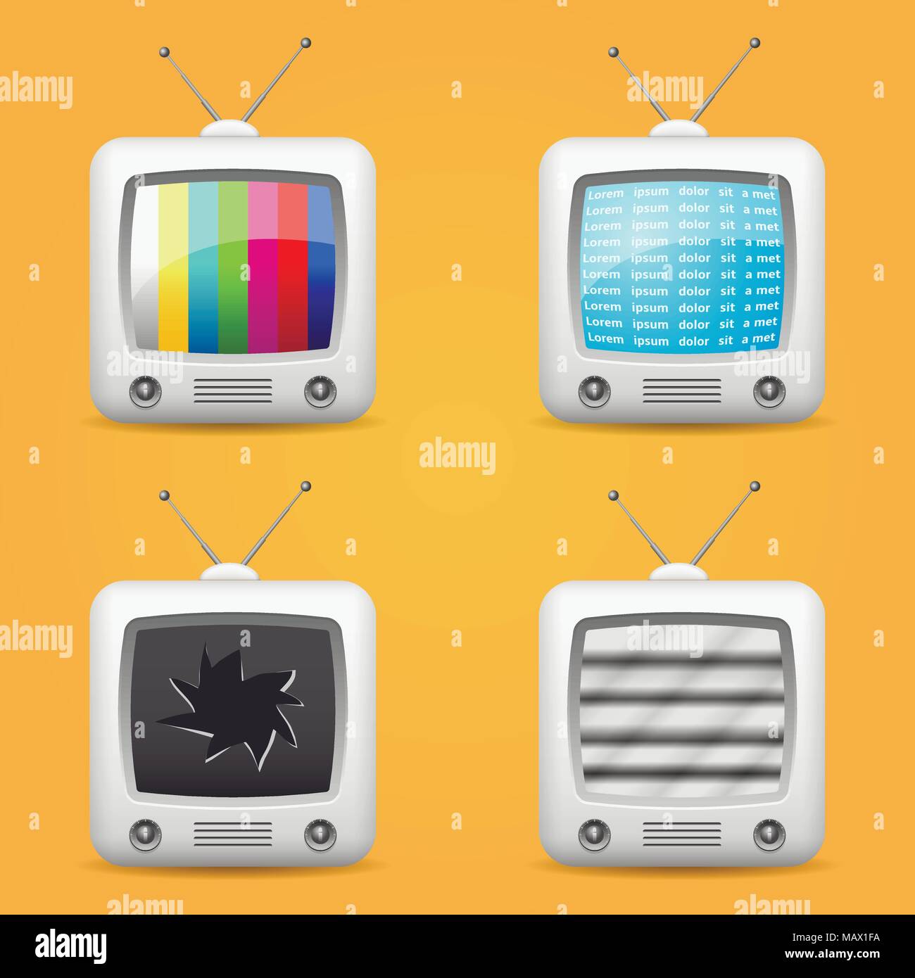 Vector television icons on orange background Stock Vector Image & Art ...