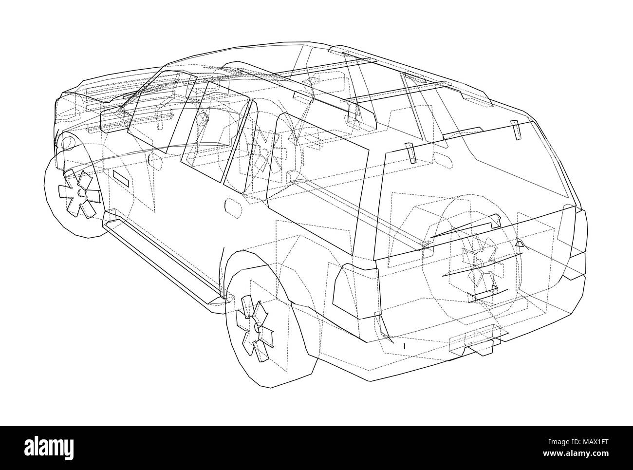 Car SUV drawing outline Stock Photo - Alamy