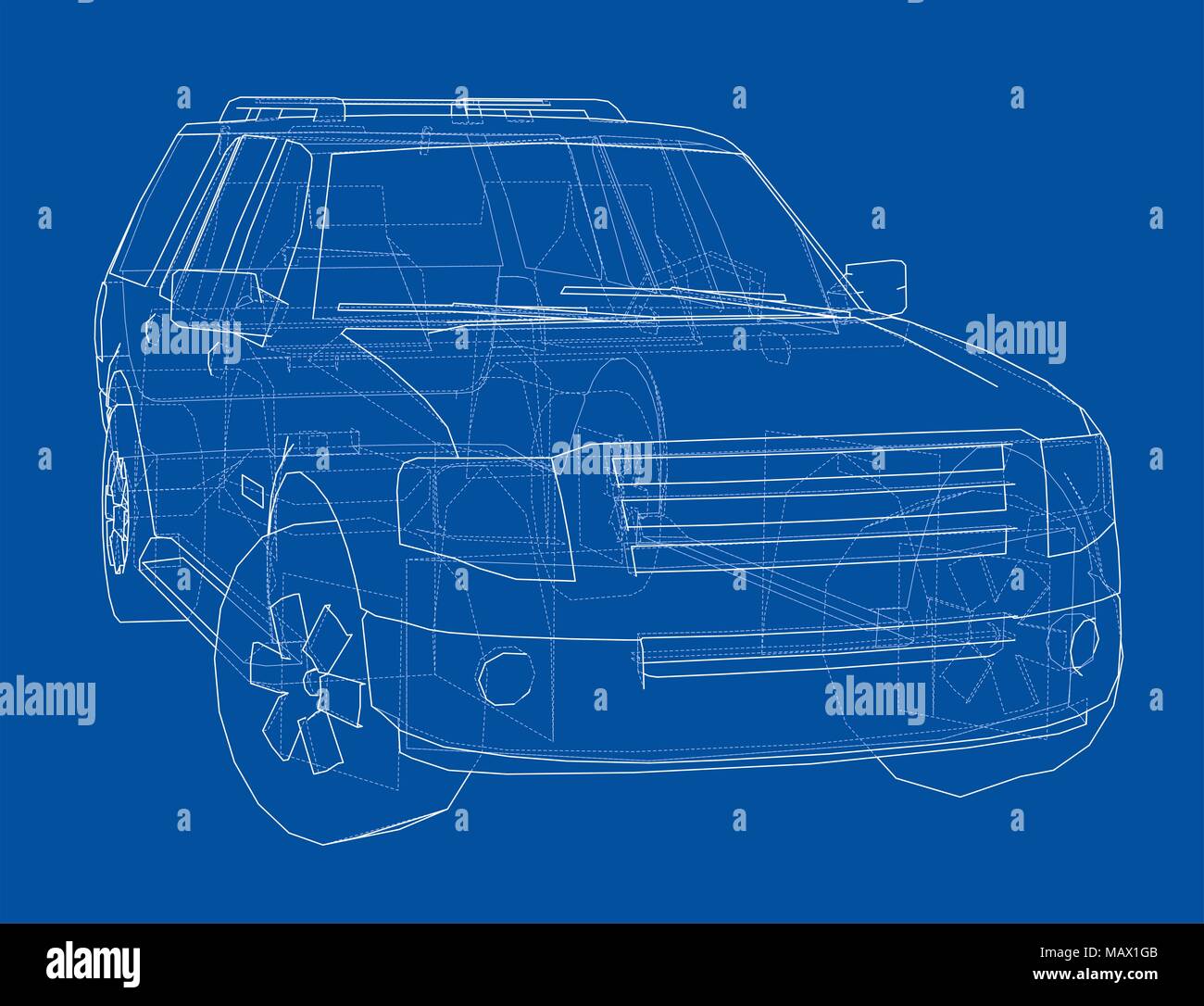 Car SUV drawing outline Stock Photo - Alamy