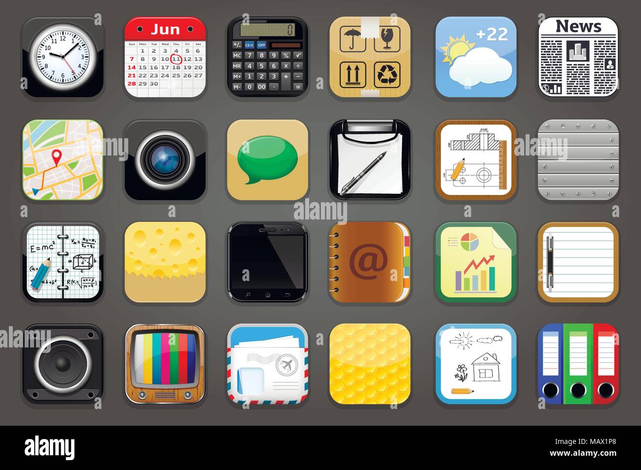 Set of Vector Application Web Icons Stock Vector Image & Art - Alamy