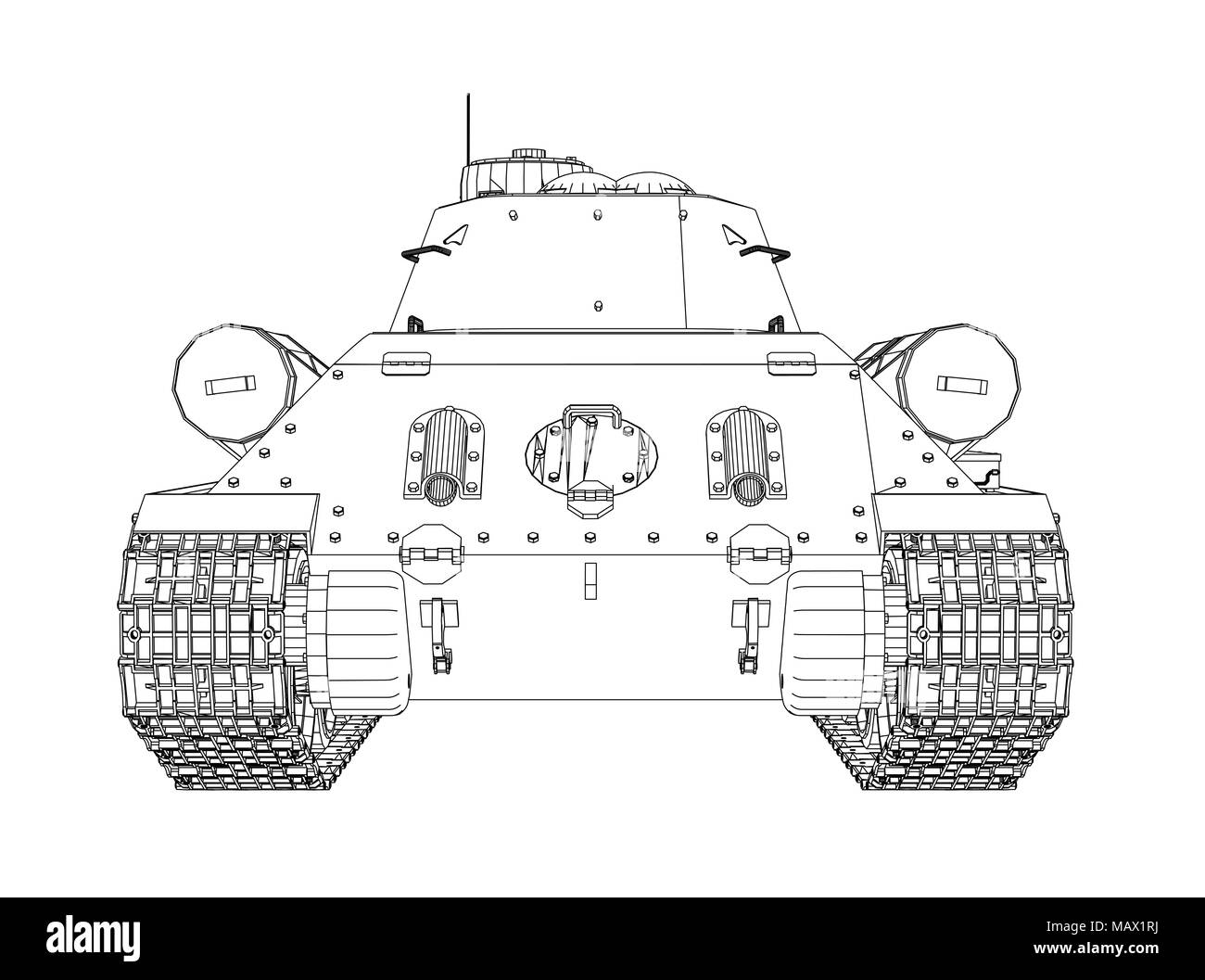 Blueprint of realistic tank Stock Photo - Alamy