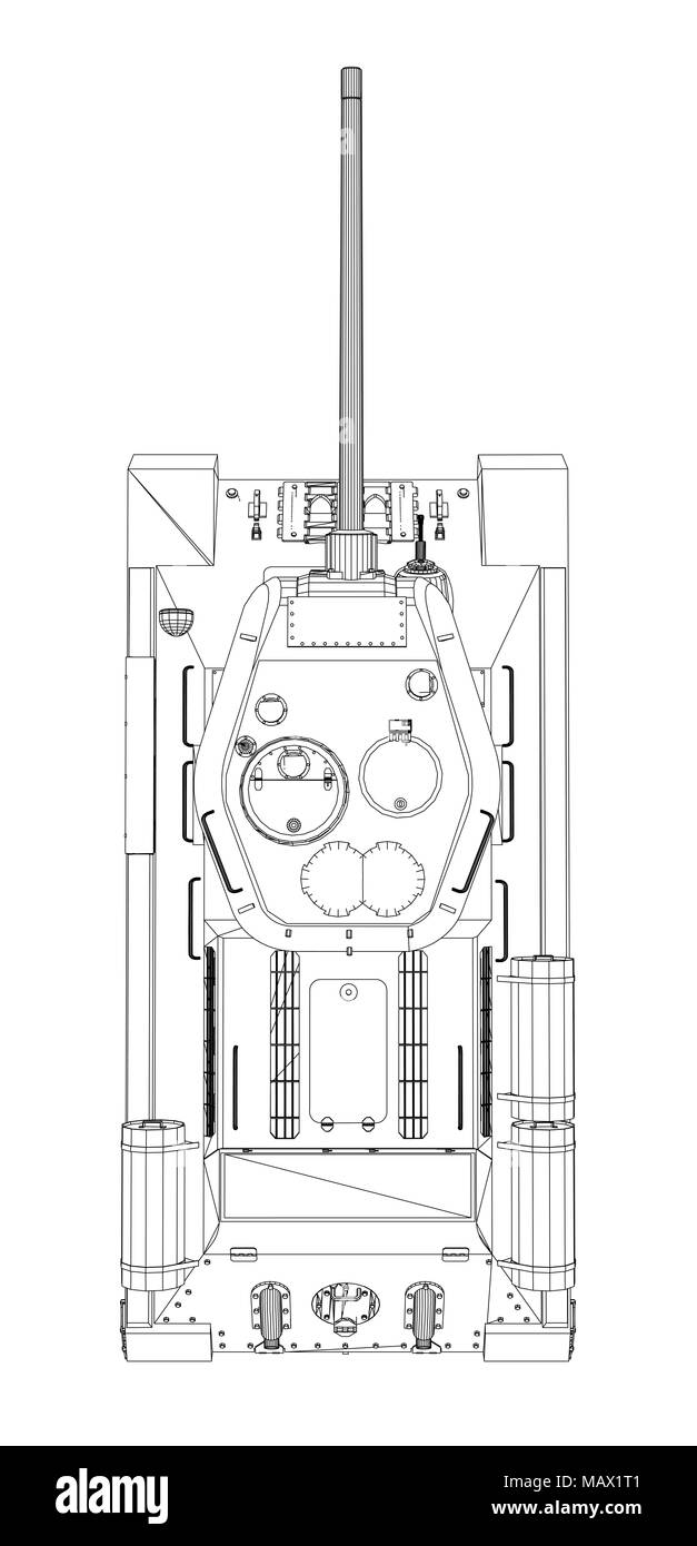Blueprint of realistic tank Stock Photo - Alamy