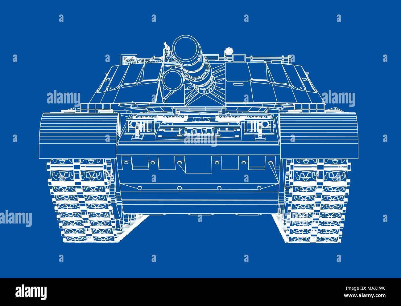 Blueprint of realistic tank Stock Photo - Alamy
