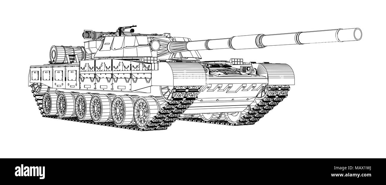 Blueprint of realistic tank Stock Photo - Alamy