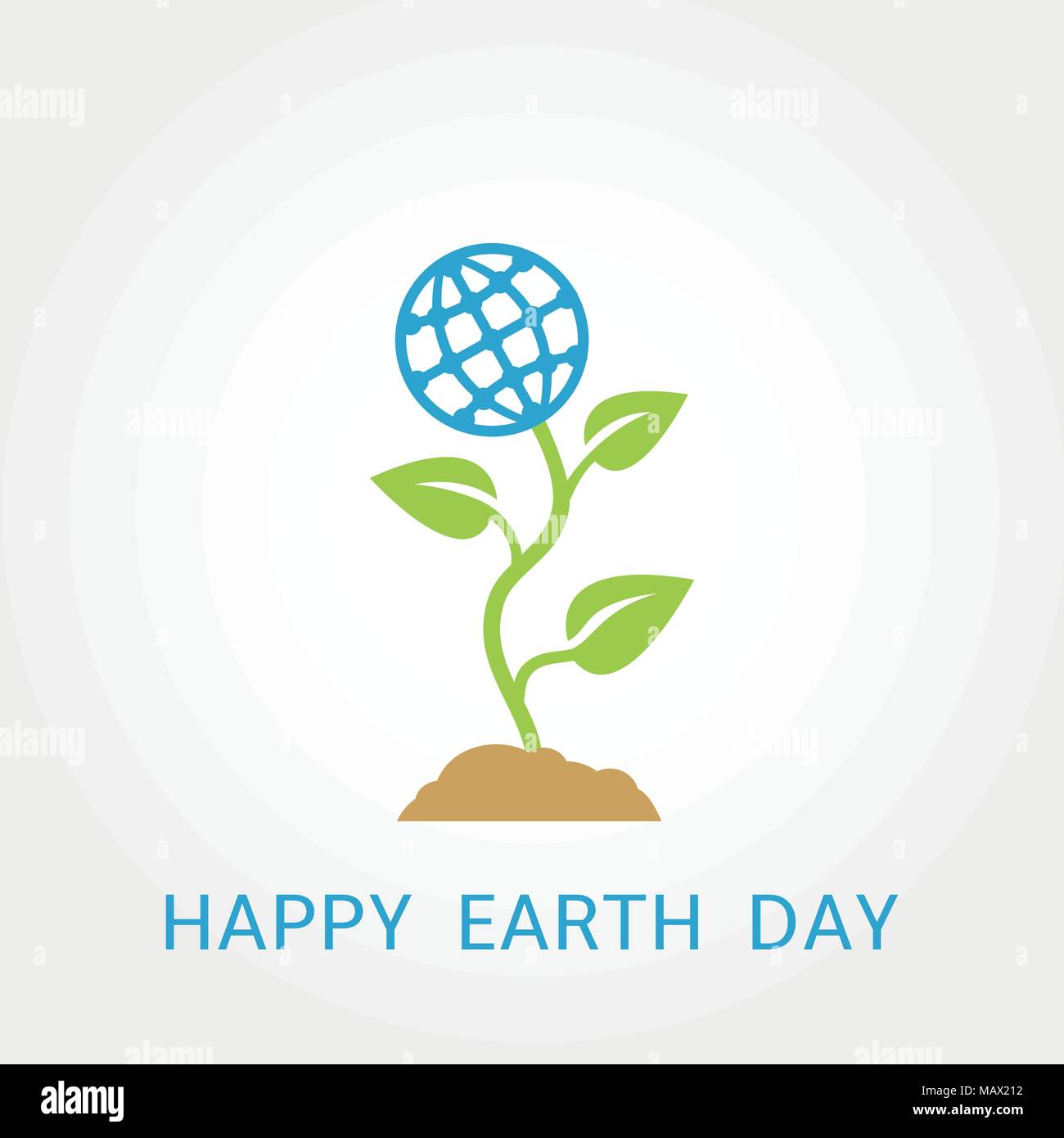Sprout icon with a globe instead of a flower. Earth Day concept Stock ...