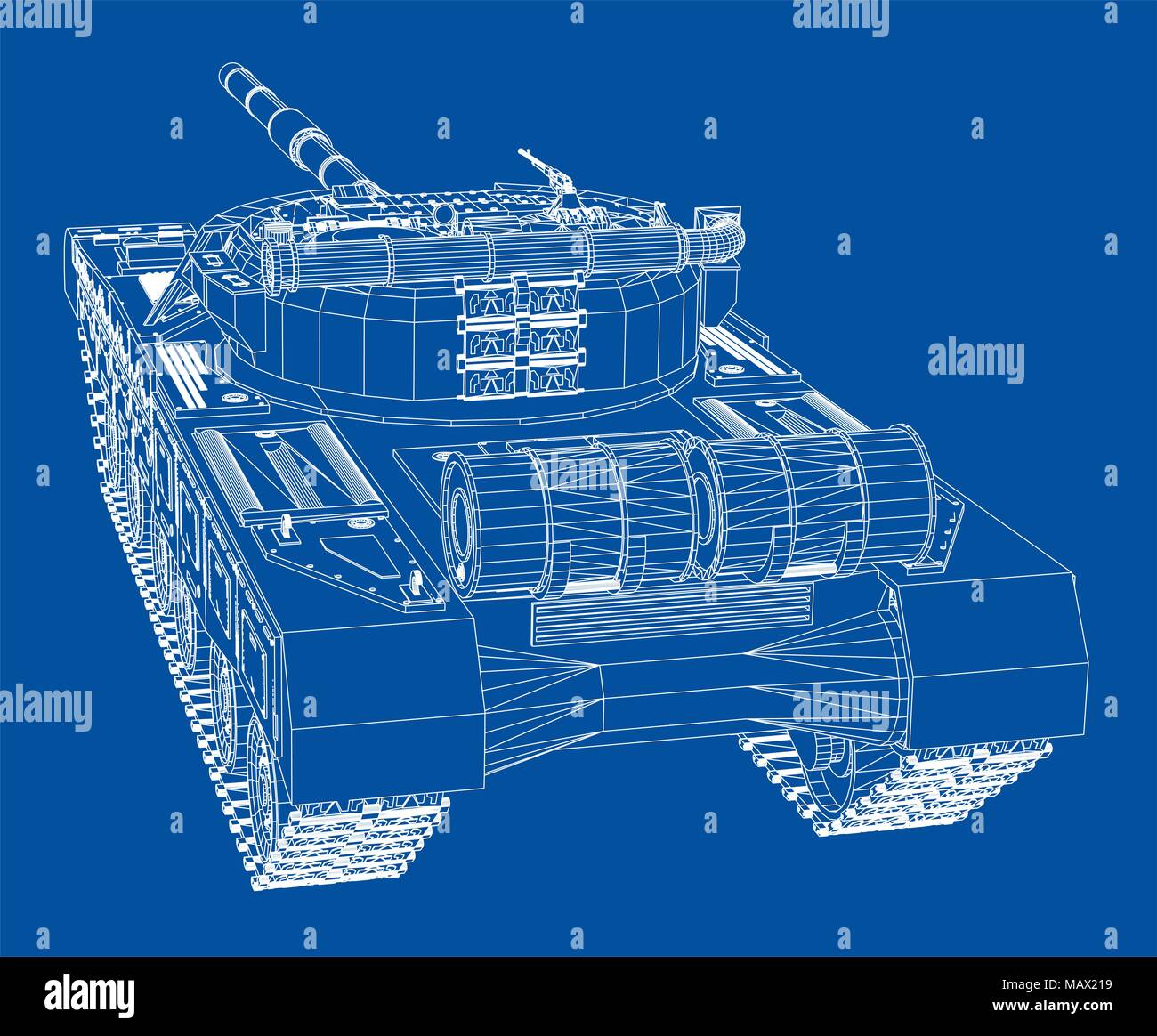 Blueprint of realistic tank Stock Photo - Alamy
