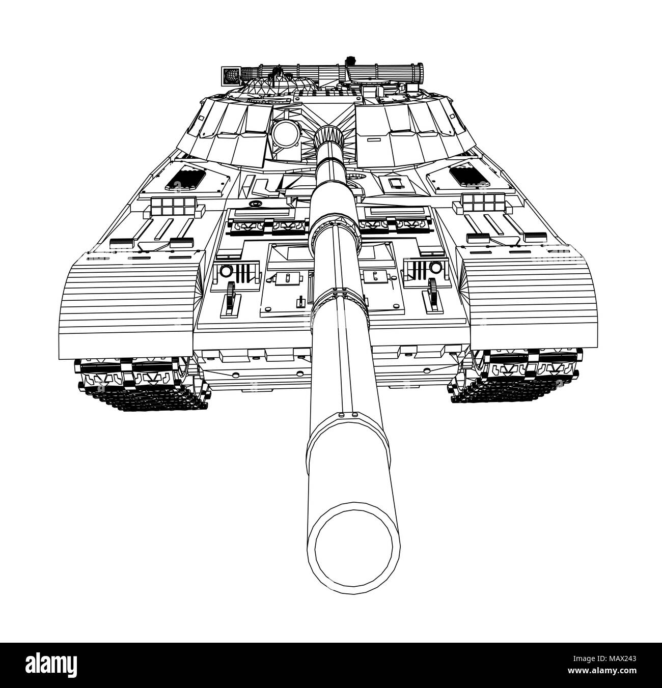 Blueprint of realistic tank Stock Photo - Alamy