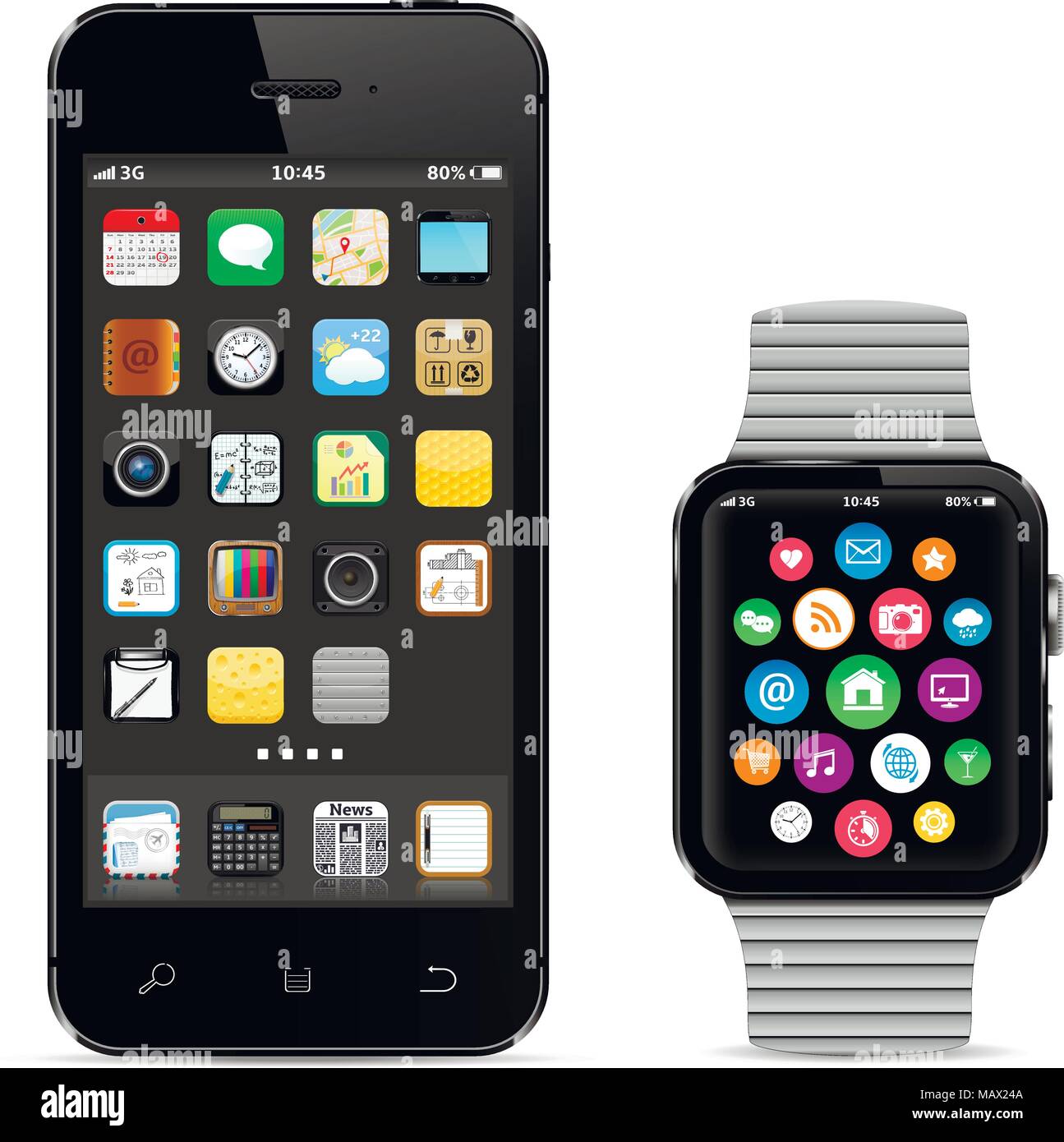 Smart watch isolated on white hi-res stock photography and images - Alamy