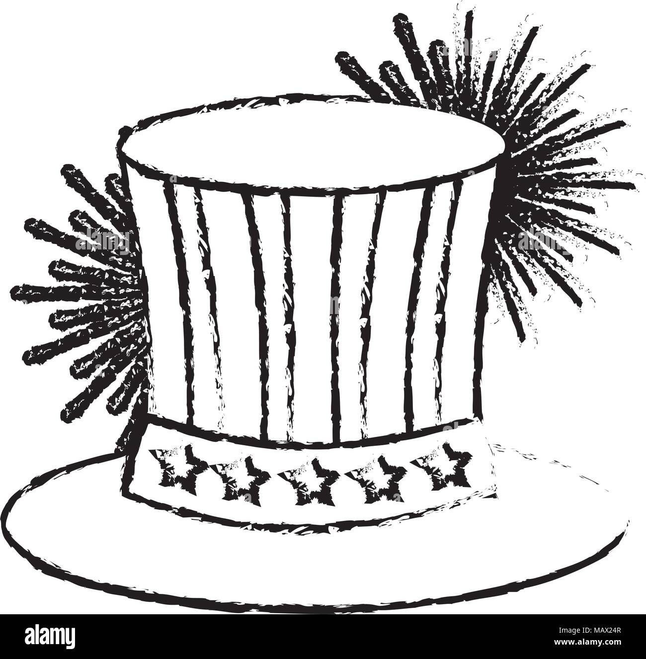 uncle sam top hat with flag united states usa fireworks Stock Vector ...