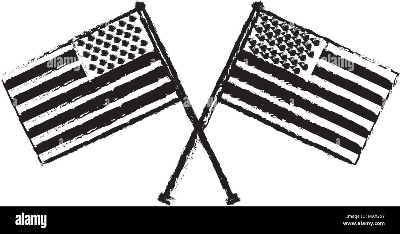 american flag crossed patriotic symbol Stock Vector Image & Art - Alamy