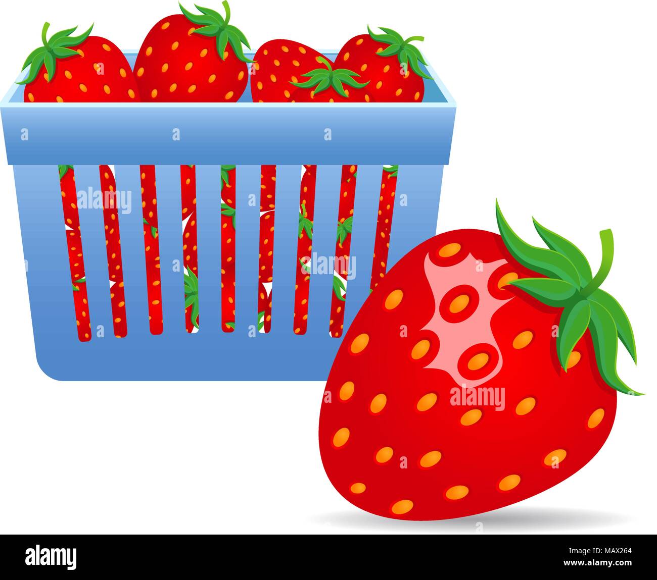 Red juicy strawberries in Stock Vector Images - Alamy