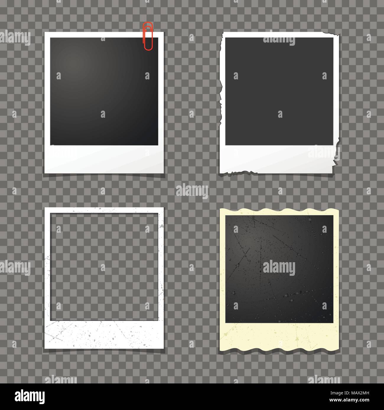 Vector instant photo frames isolated on transparent background Stock ...
