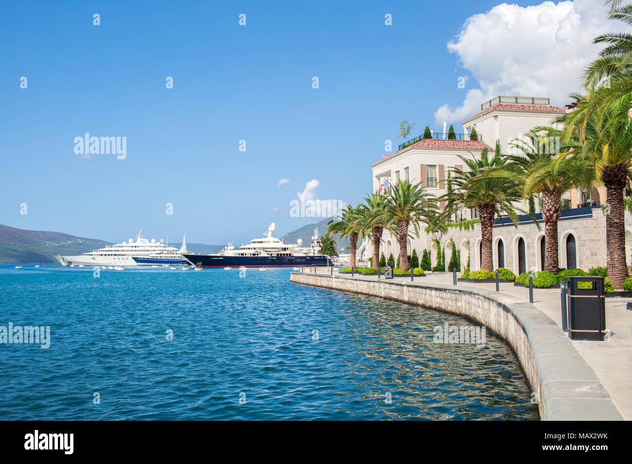 Shoreline Tivat city Montenegro Stock Photo - Alamy