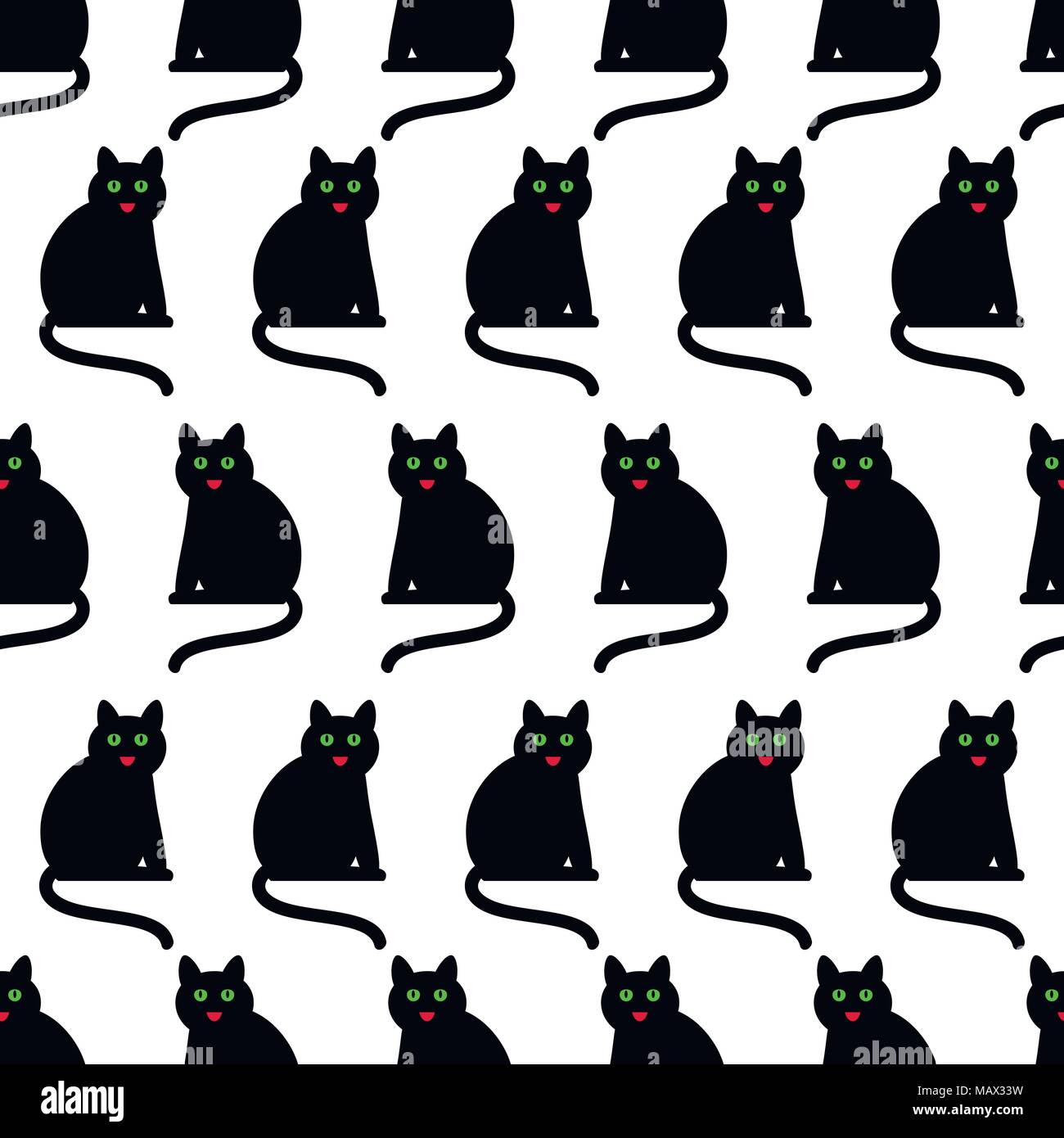 Seamless pattern with black cats Stock Vector Image & Art - Alamy