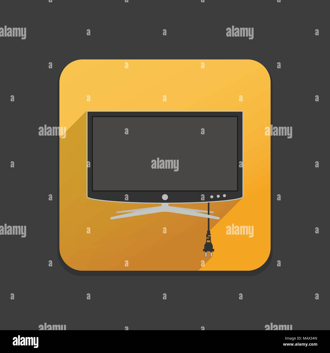 Smart TV icon with long shadow. Flat design vector Stock Vector Image ...