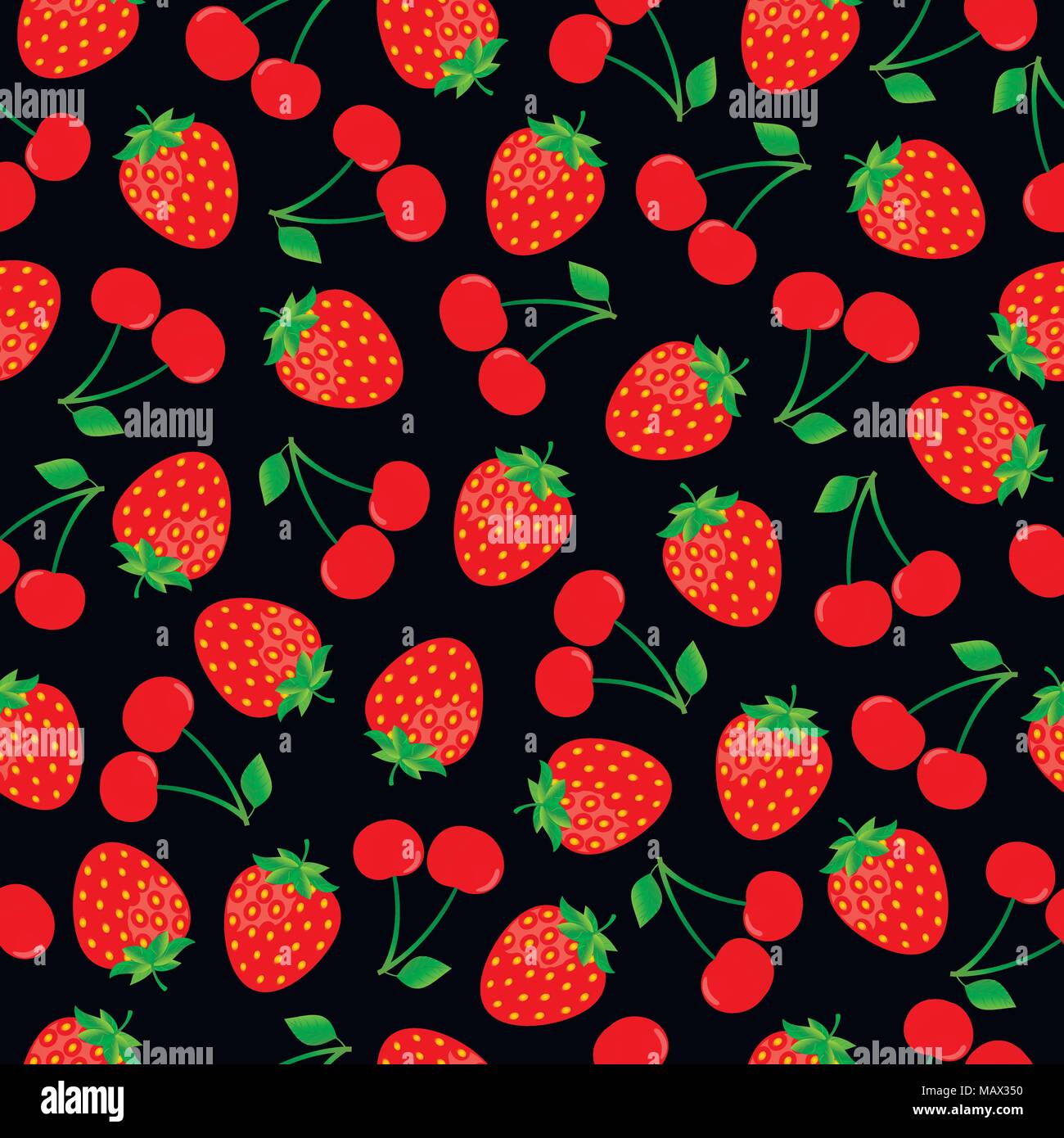Cartoon strawberry pattern hi-res stock photography and images - Alamy
