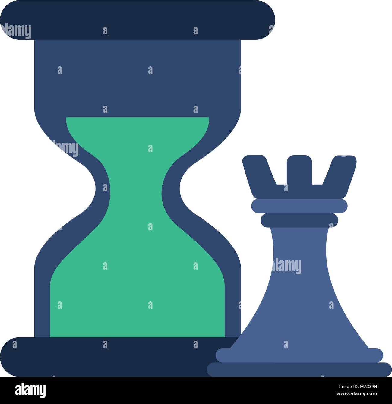 hourglass and chess tower icons Stock Vector Image & Art - Alamy